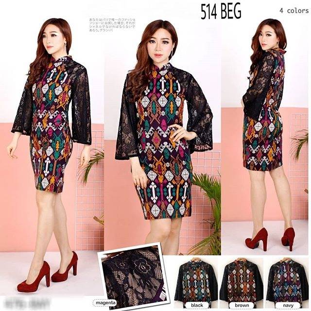 Batik DRESS 514 BEG | Shopee Singapore