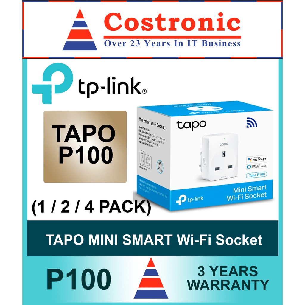 TP-LINK TAPO P100 MINI (1-PACK / 2-PACK / 4-PACK) SMART WI-FI SOCKET/3 ...