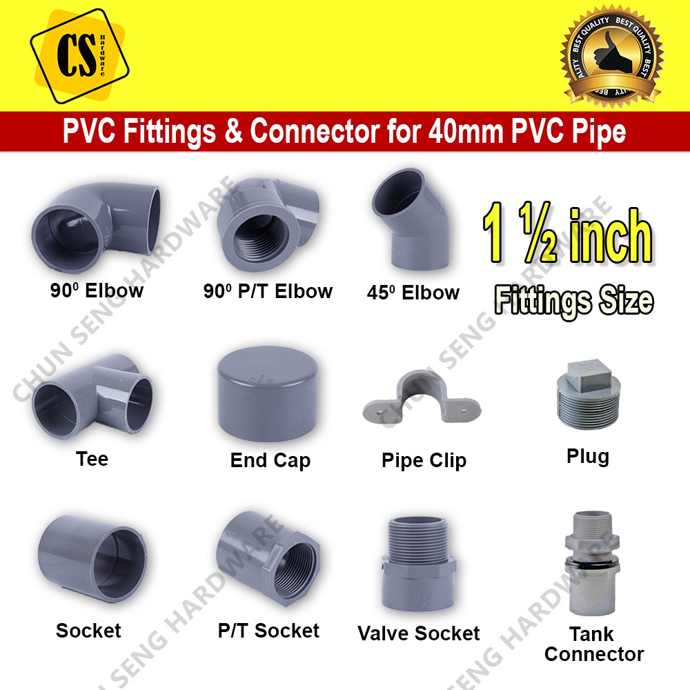 1 1/2 inch PVC Pipe Fitting Connector Elbow PT Elbow Tee Socket PT ...