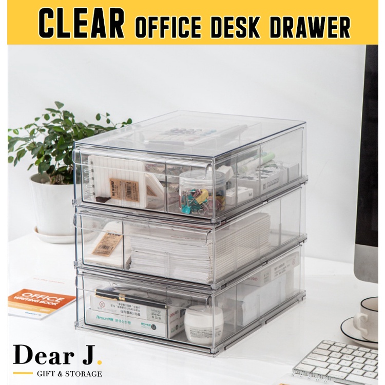 Clear Office Desk A4 Storage Drawer [Dear J] | Shopee Singapore