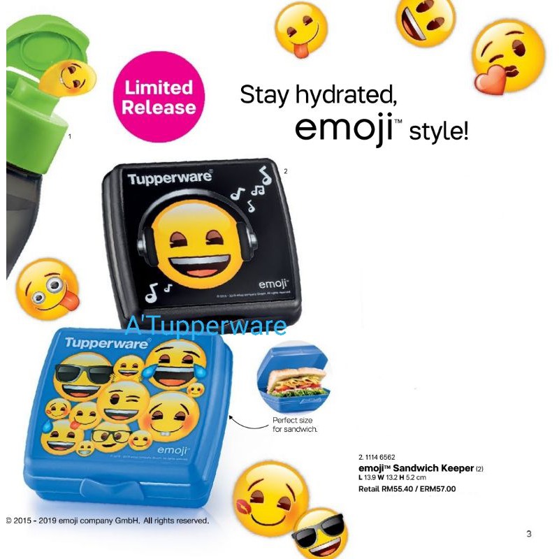Tupperware Emoji Sandwich Keeper (1 pcs) | Shopee Singapore
