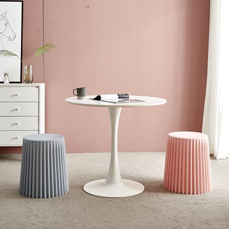 🇸🇬Stackable Stool- Pleated cupcake stackable stools & Stackable Neutral color round plastic ...