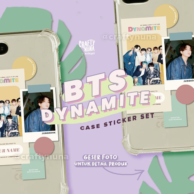 HP BTS DYNAMITE Minimalist Aesthetic Sticker Set custom name cute ...