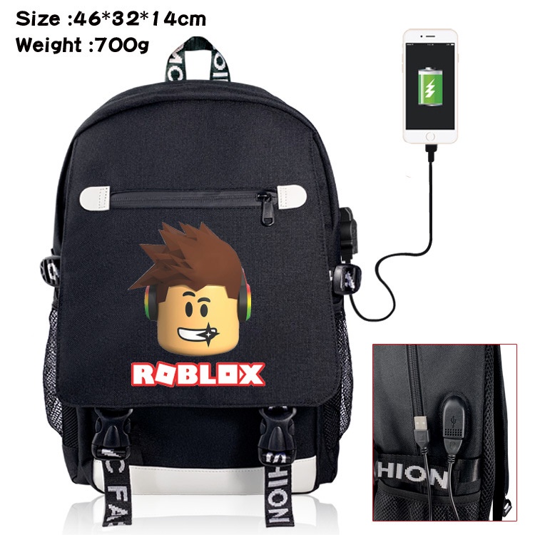 Roblox Backpack School Student School Bag Cartoon Anime Backpack usb ...