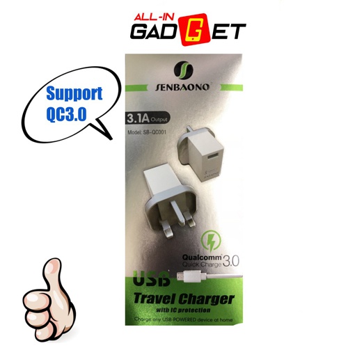 Senbaono QC3.0 Travel Adapter SB-QC001 | Shopee Singapore