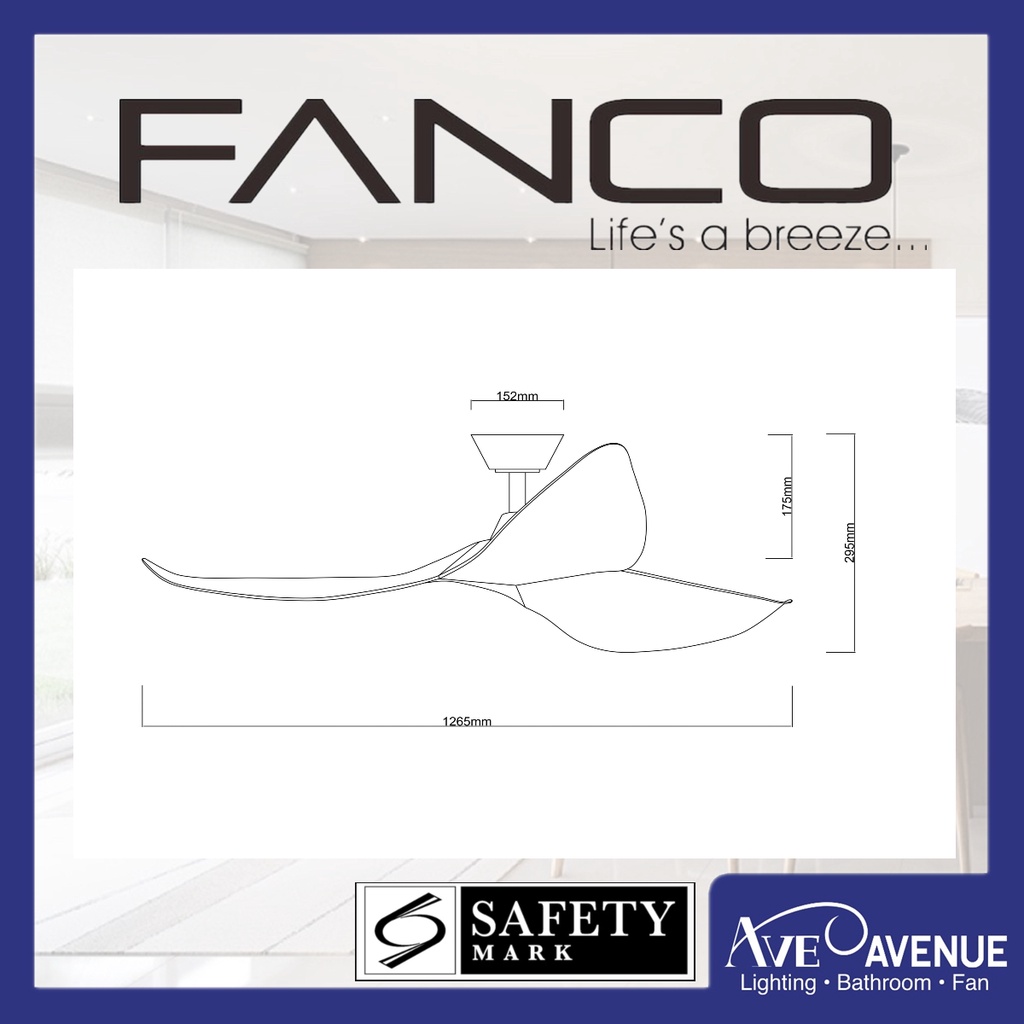 Fanco Huracan DC Motor 3 Blade Ceiling Fan with Remote Control | Shopee ...