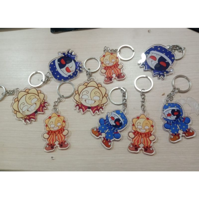 FNAF SECURITY BREACH KEYCHAIN (SUNDROP & MOONDROP) | Shopee Singapore