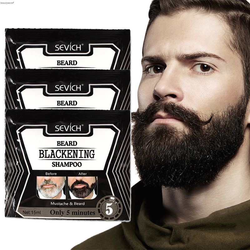 Natural Organic Beard Dye Fast Black Beard Blackening Shampoo for Cover ...