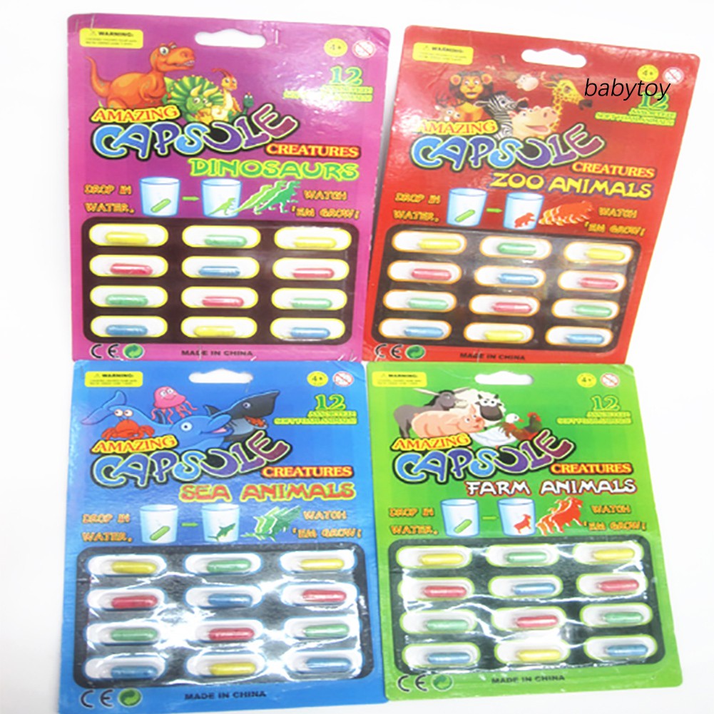 [Ready Stock]12Pcs/Set Expandable Foam Animal Capsule Water Growing ...