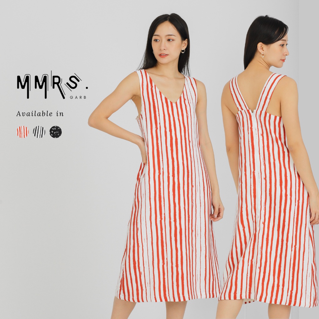 MMRS. Garb - Aerilyn V Neck Shift Dress - Burnt Orange | Shopee Singapore