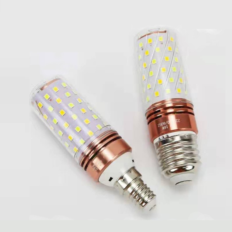 E14 E27 LED 12W 16W 18W Tri-color Lamp Light AC 220V Corn Bulb Chandelier | Shopee Singapore