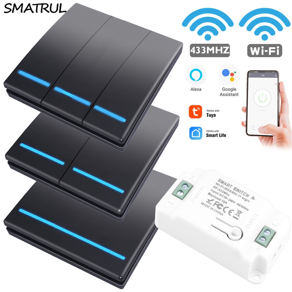 SMATRUL Switch Light Smart Life Tuya APP WiFi push RF Remote Control ...