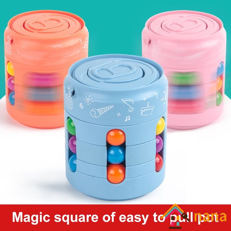【Hot】 Can Cube Fidget Toys Magic Colorful Beans Finger Spinning ...