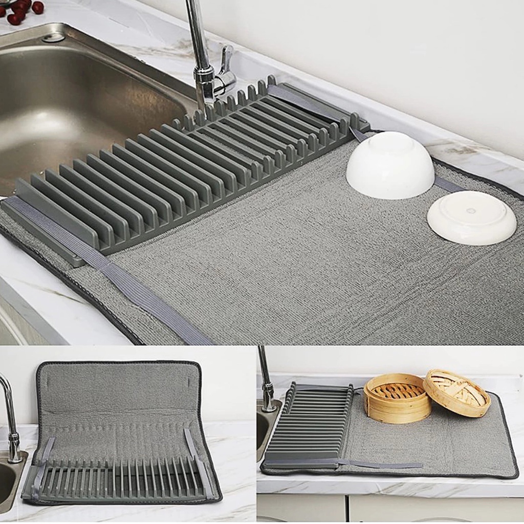 Large Size Drying Mat Absorbent Dishes Drainer Draining Pad Quick ...