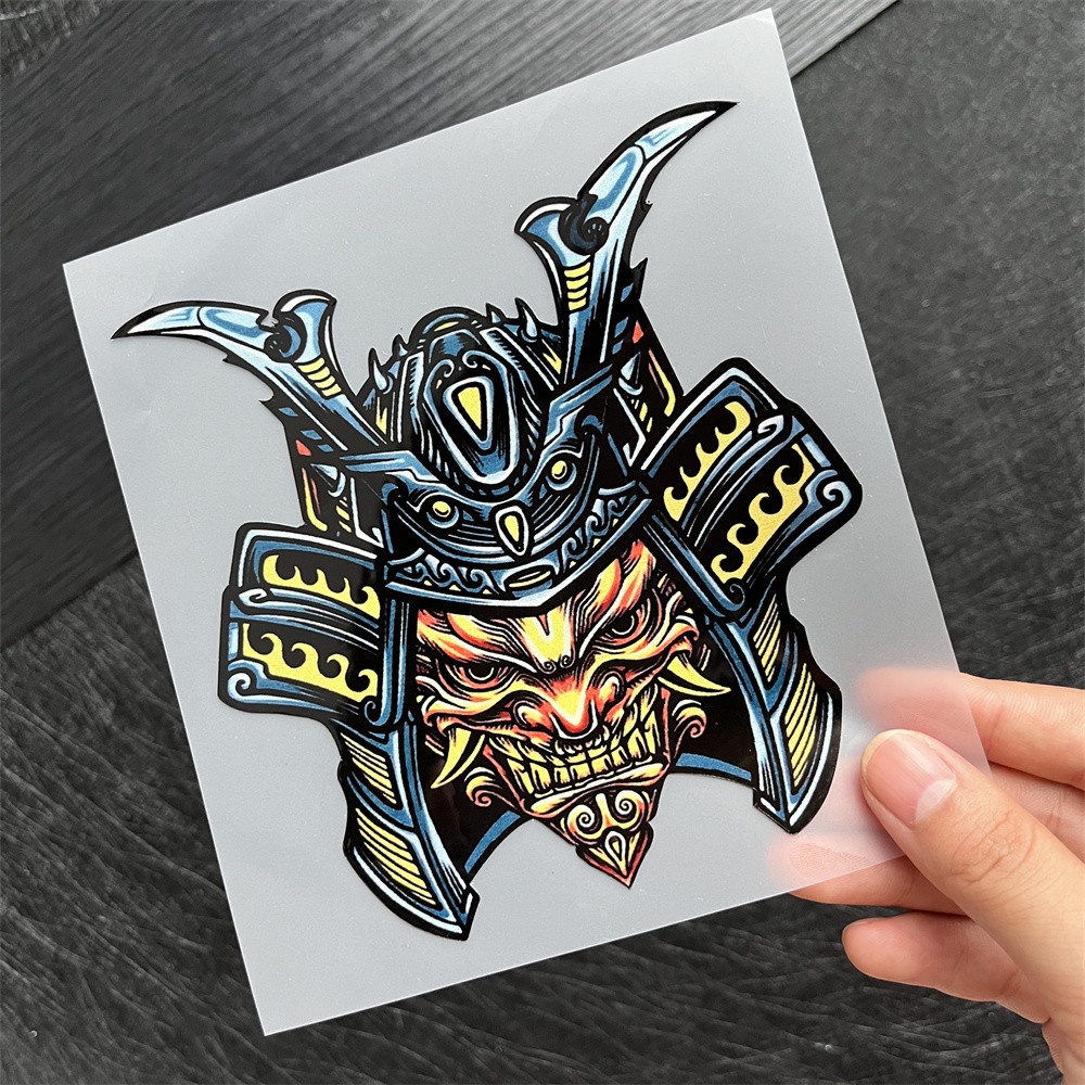 JDM Motorcycle Sticker Pers Japanese Black Samurai Reflectived ...