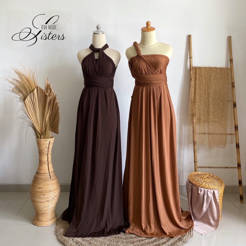 Multiway dress INFINITY maxi long dress convertible dress wrap dark ...
