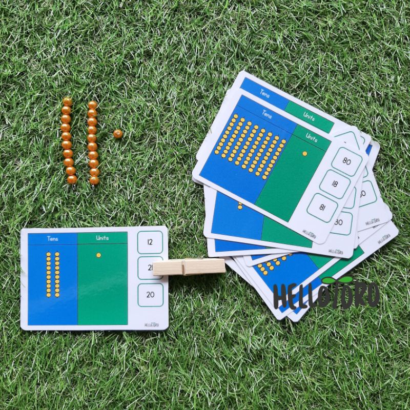 Montessori Golden Beads Counting Card Montessori Mathematics Toys ...