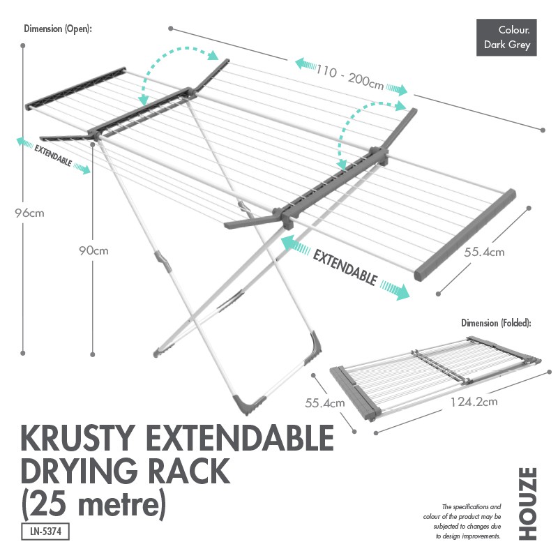 [HOUZE] Krusty Extendable Drying Rack (25 Metre) | Shopee Singapore
