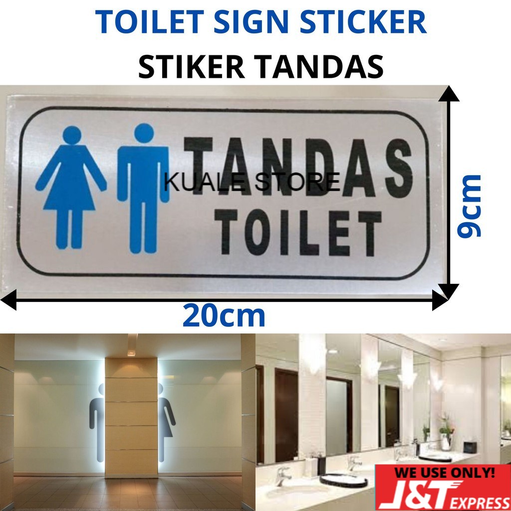 1Piece Toilet Sign Sticker / Sticker Tandas Stiker Tandas 1 Keping ...