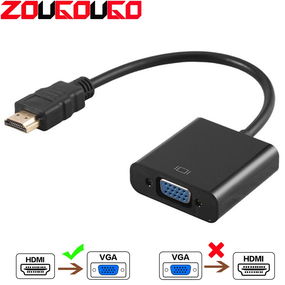 HD 1080P HDMI To VGA Cable Converter With Audio Power Supply Male To ...