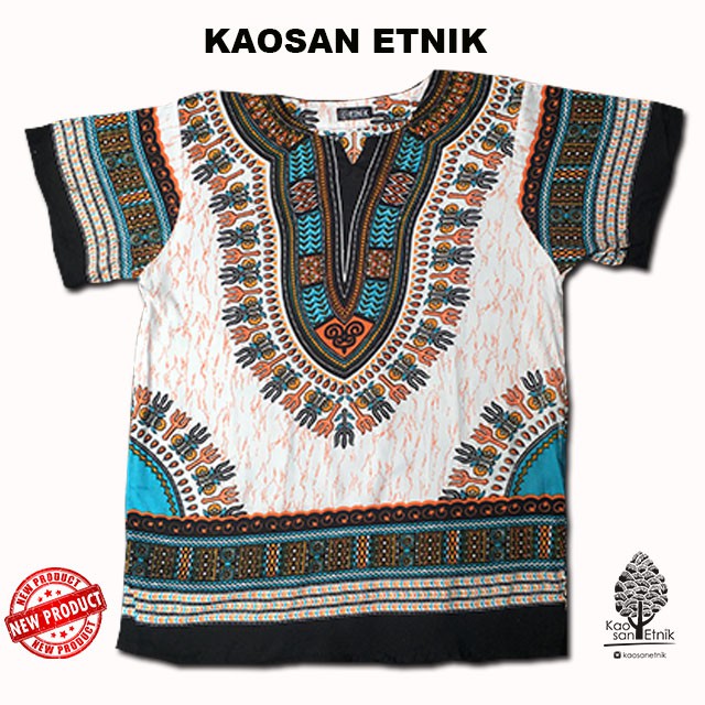 PUTIH Dashiki Ethnic T-Shirt Bohemian Style All Size Men Women White ...