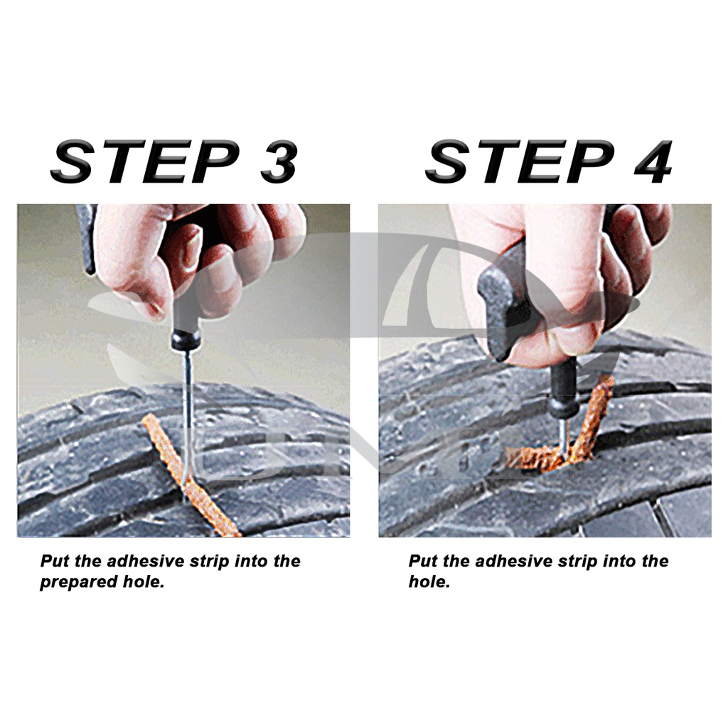 Car Van Motorcycle Bike Tubeless Tyre Tayar TIre Repair Kit Tools Tire ...