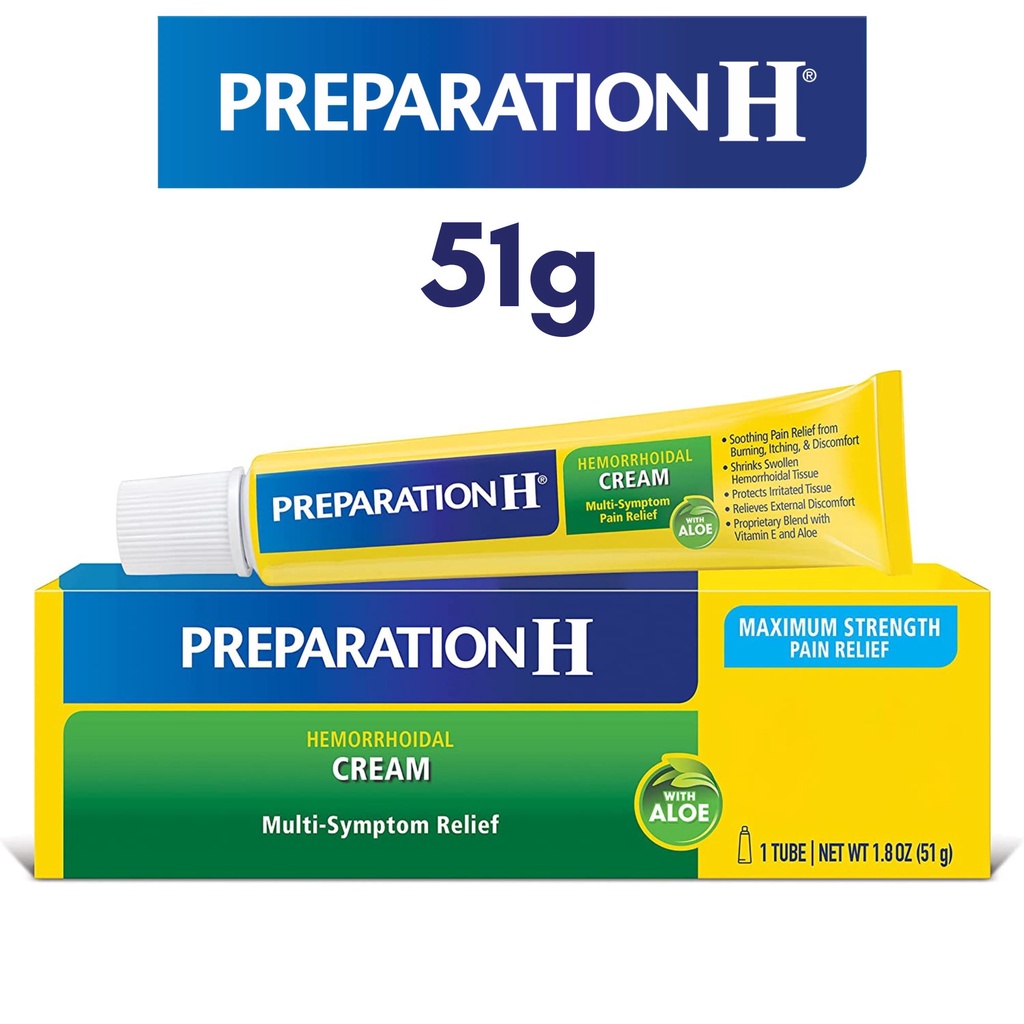 Preparation H Hemorrhoid Multi Symptom Relief Treatment Cream with Aloe ...