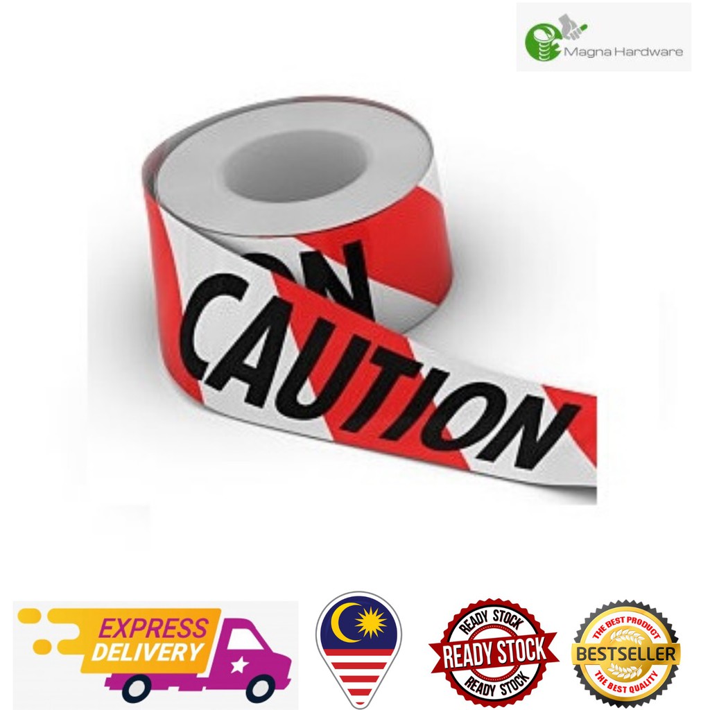 Red White Warning Tape / Caution Tape / Barricade Tape / 75mm (3") X 3mm X 50 Meter | Shopee ...