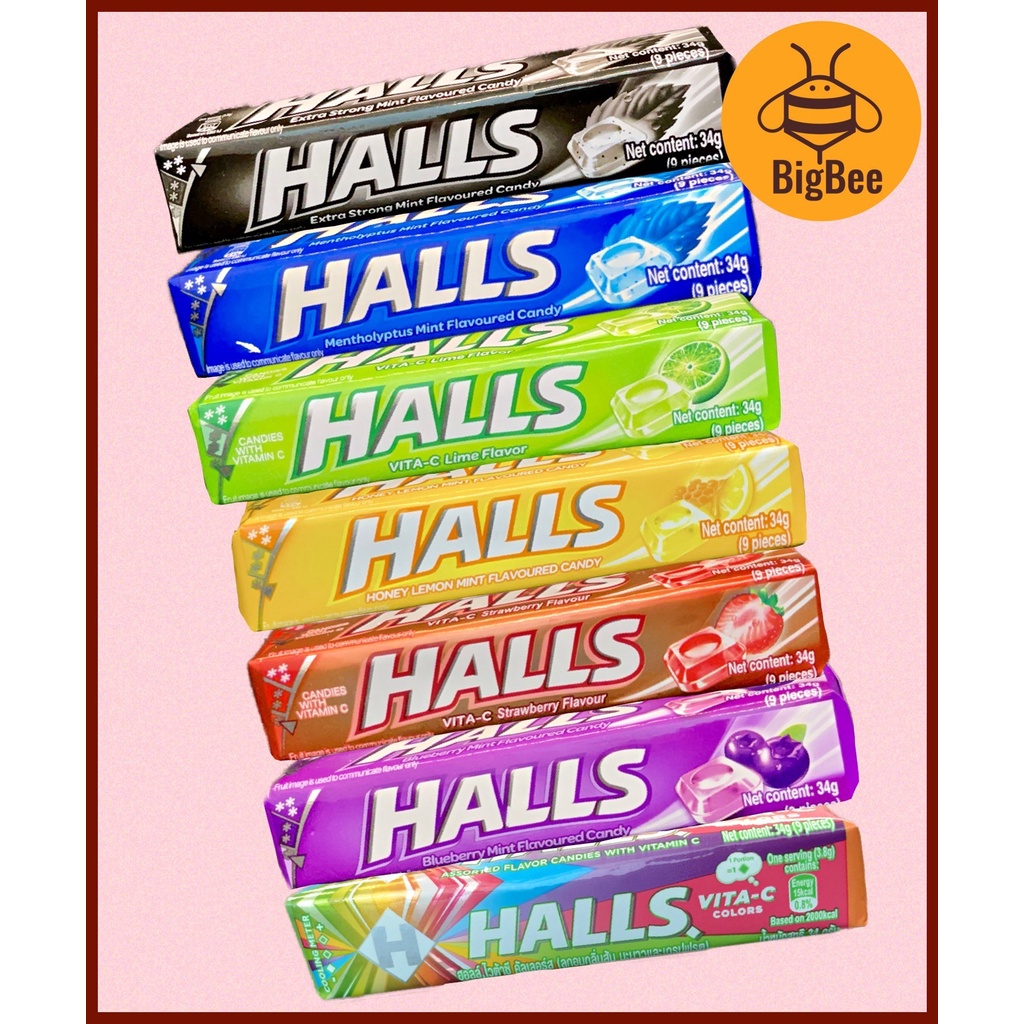 Halls Candy Assorted Flavour - 34g x 5stks / 34g x 6stks for Assorted ...