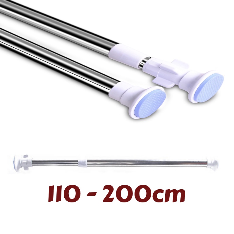 Shower Curtain Rod Telescopic Extendable Multifunction Heavy Duty ...