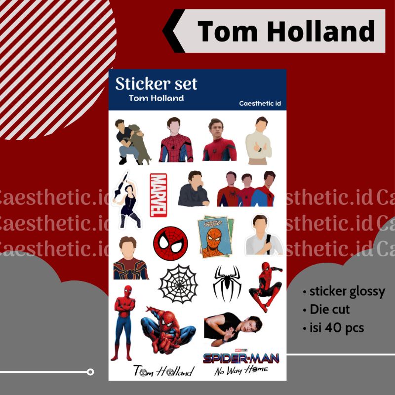 [40PCS] Spiderman SERIES STICKER - MARVEL - TOM HOLLAND | Glossy ...