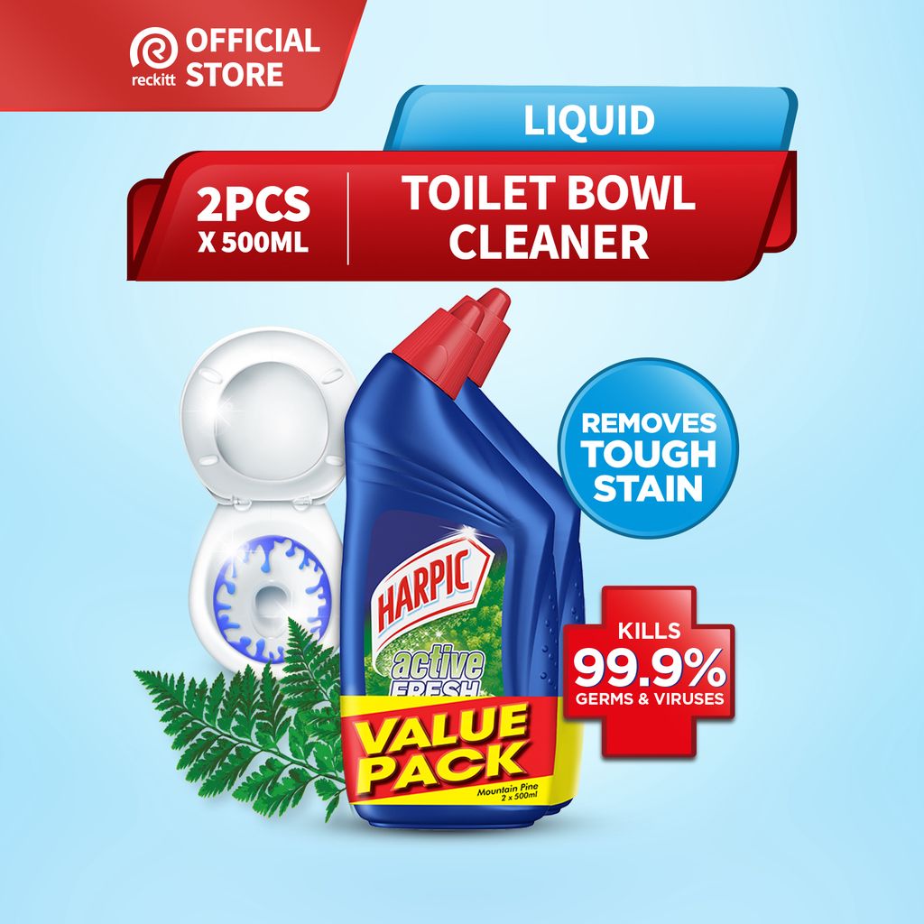 Harpic Mountain Pine Toilet Bowl Cleaner Disinfectant Liquid 500ml Twin ...