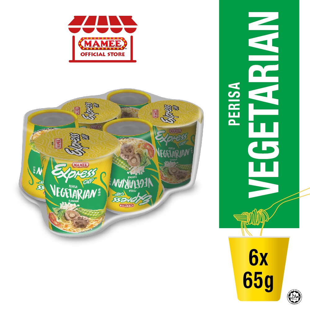 Mamee Express Cup Noodles Vegetarian Instant Noodles 6*65g | Shopee ...