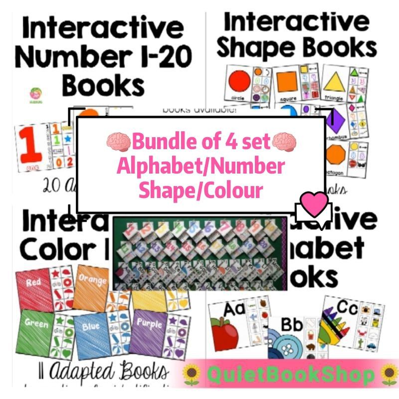 🌻PDF Printable Softcopy🌻Bundle of 4 set for Alphabet Shapes Number and ...
