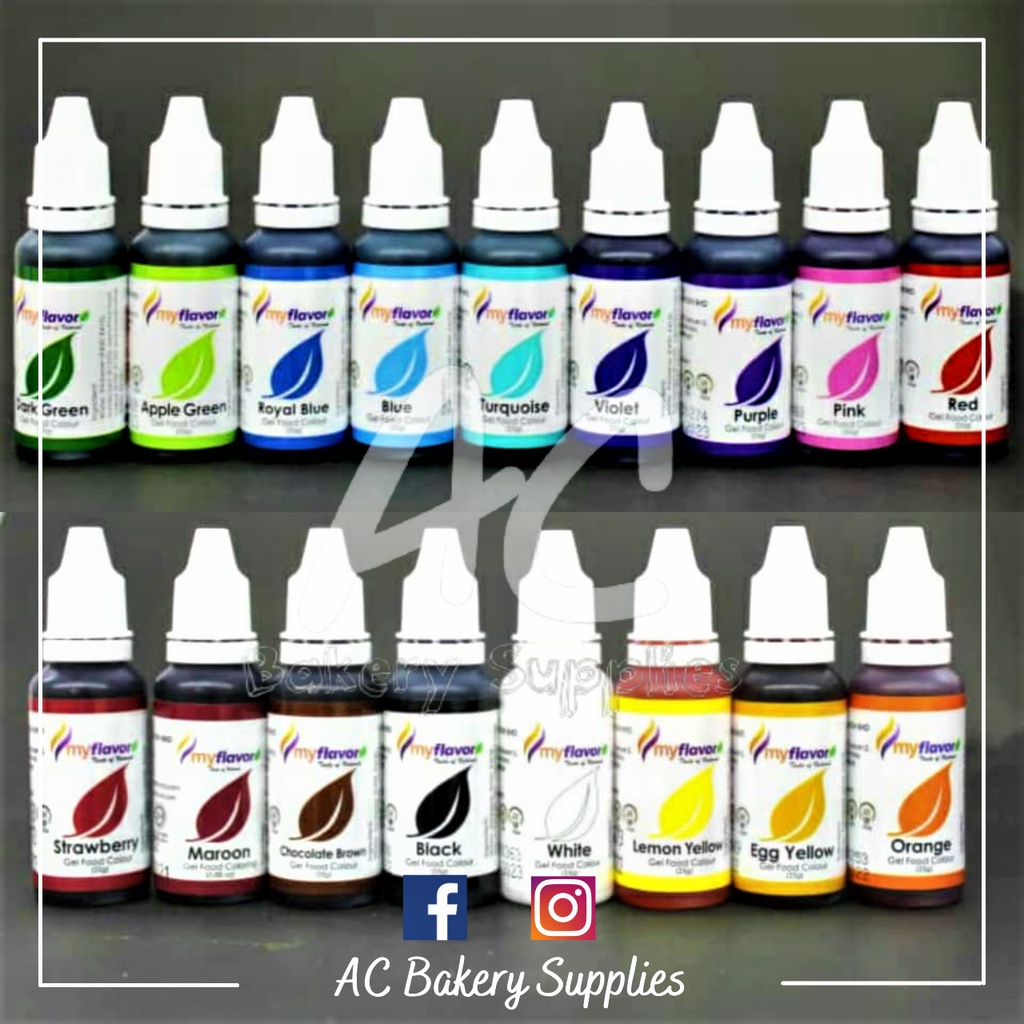 [HALAL] MyFlavor Gel Based Coloring / Colouring 0.88oz Pewarna Makanan ...