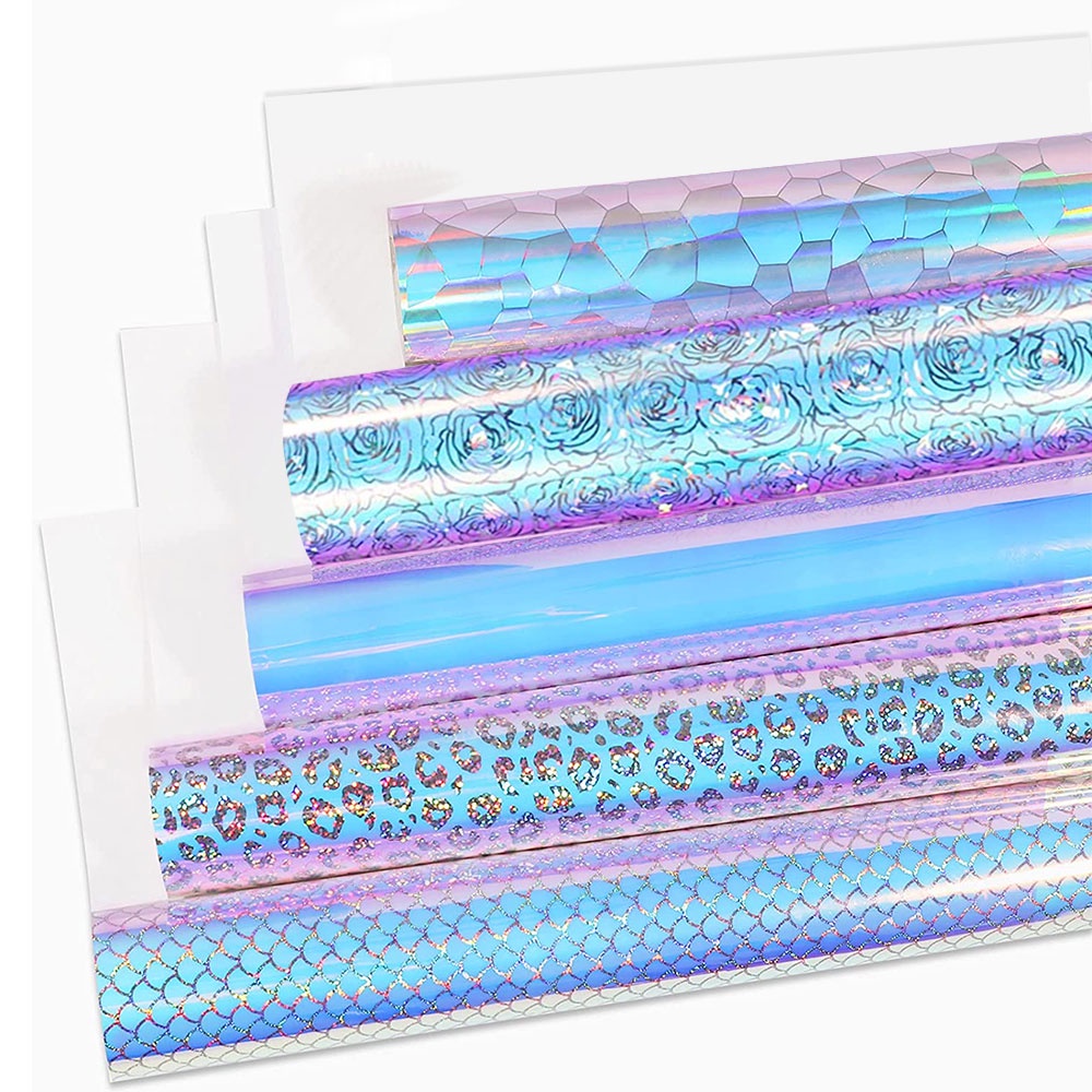 Adhesive Vinyl Holographic Rainbow Leopard Mermaid Permanent Craft ...