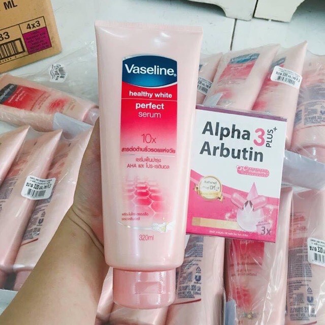 Vaseline 10X body lotion Set + skin whitening tablets | Shopee Singapore