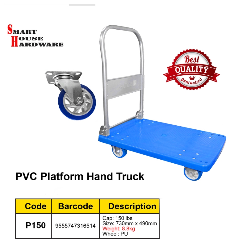 P150 150kg Heavy Duty PVC Platform Handtruck Trolley(Kereta tolak ...