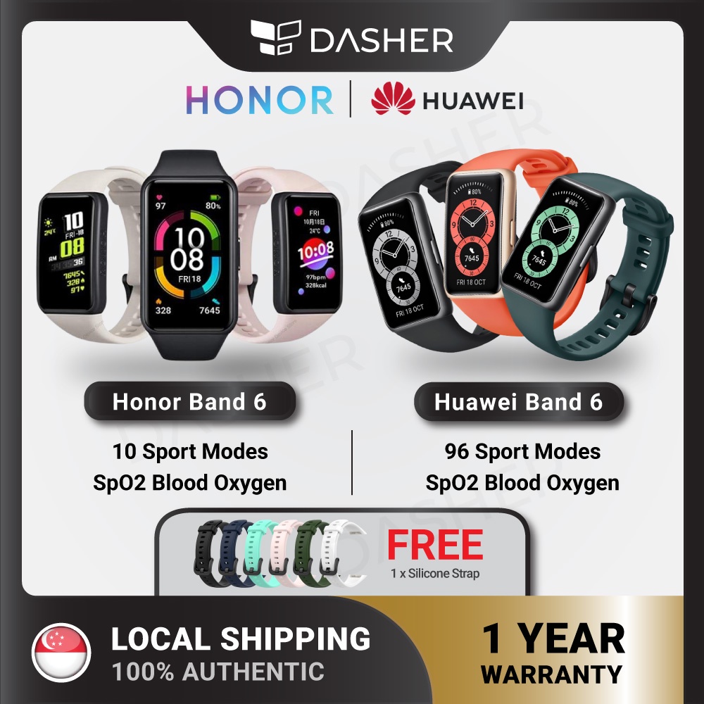 [FREE STRAP] Honor Band 6 Huawei Band 6 AMOLED Smart Wristband Oximeter ...