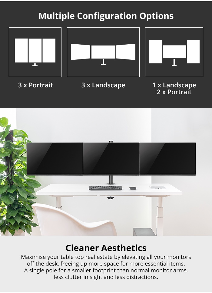 PRISM+ Vantage Triple VESA Monitor Arm | Shopee Singapore