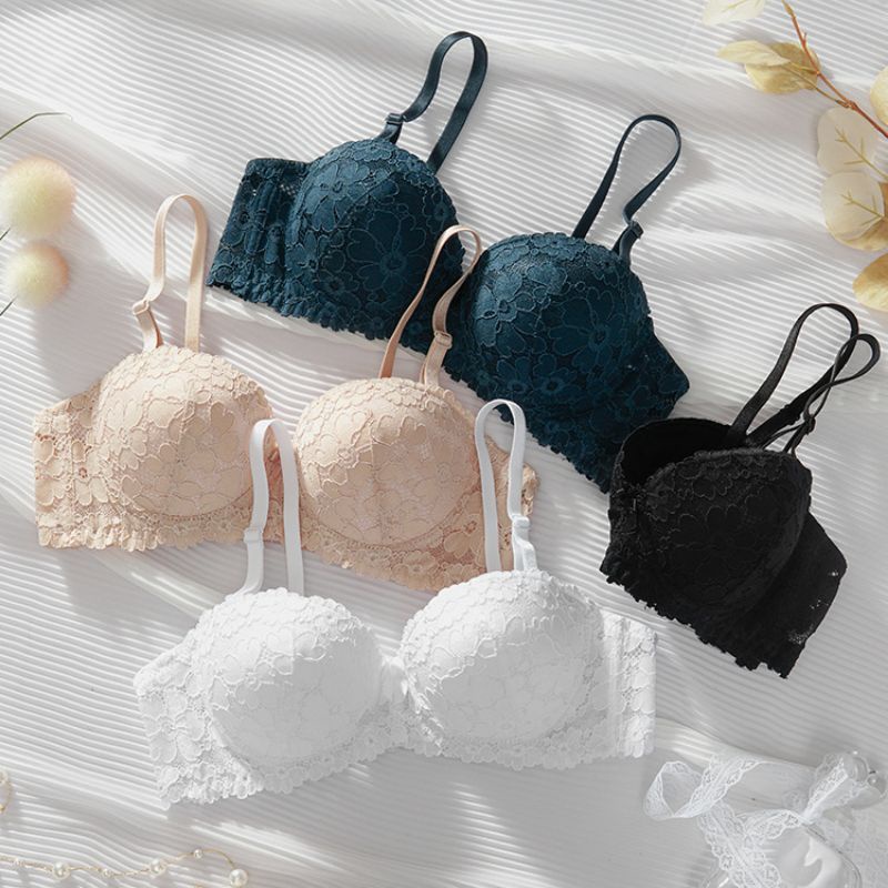 Nanoshop AB Cup Women Push Up Bras Lace and Cotton Adjustable Straps ...