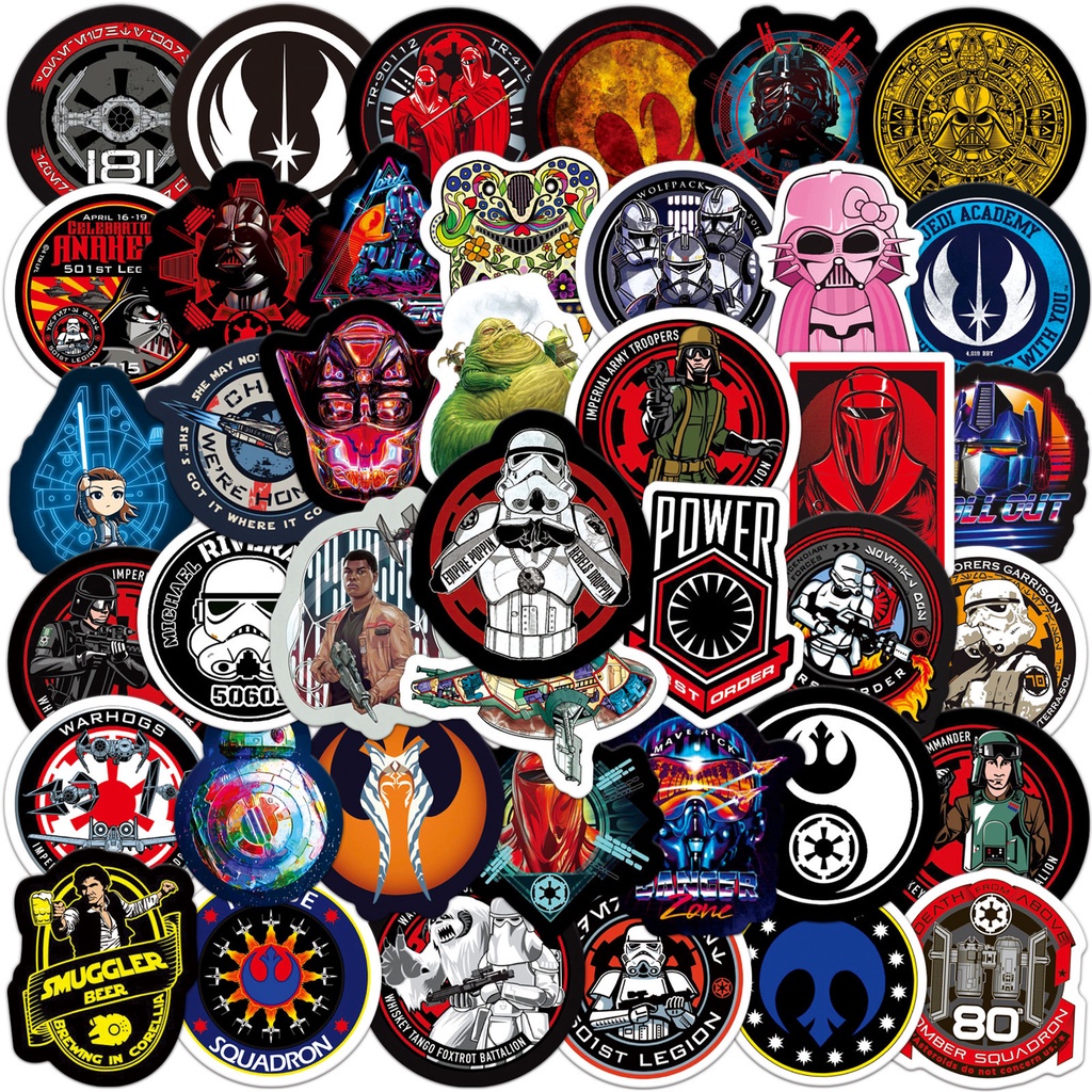 50PCS Star Wars Stickers Waterproof PVC Stickers For Laptop Guitar ...
