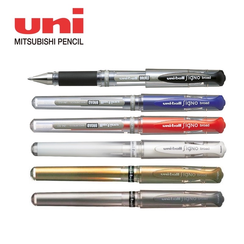 Uni Ball Signo Broad Gel Pen 1.0mm Sign Pen Waterproof UM 153(Black ...