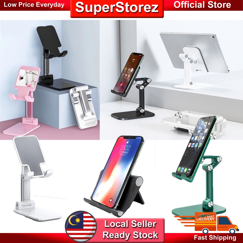 Superstorez Phone Holder Handphone Stand Support Adjustable Height ...