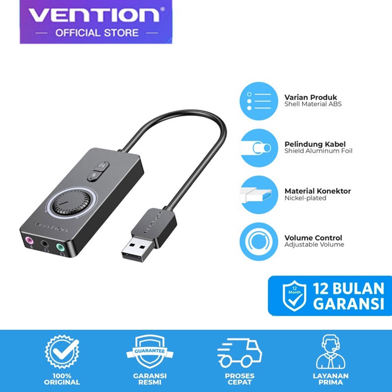 Vention USB Sound Card External Stereo Sound Adapter With Volume ...