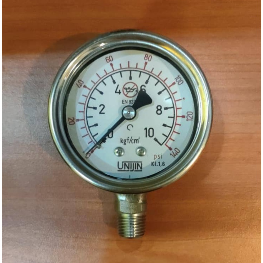 UNIJIN STAINLESS STEEL 316 INDUSTRIAL PRESSURE GAUGE 65MM X 140PSI (1/4 ...