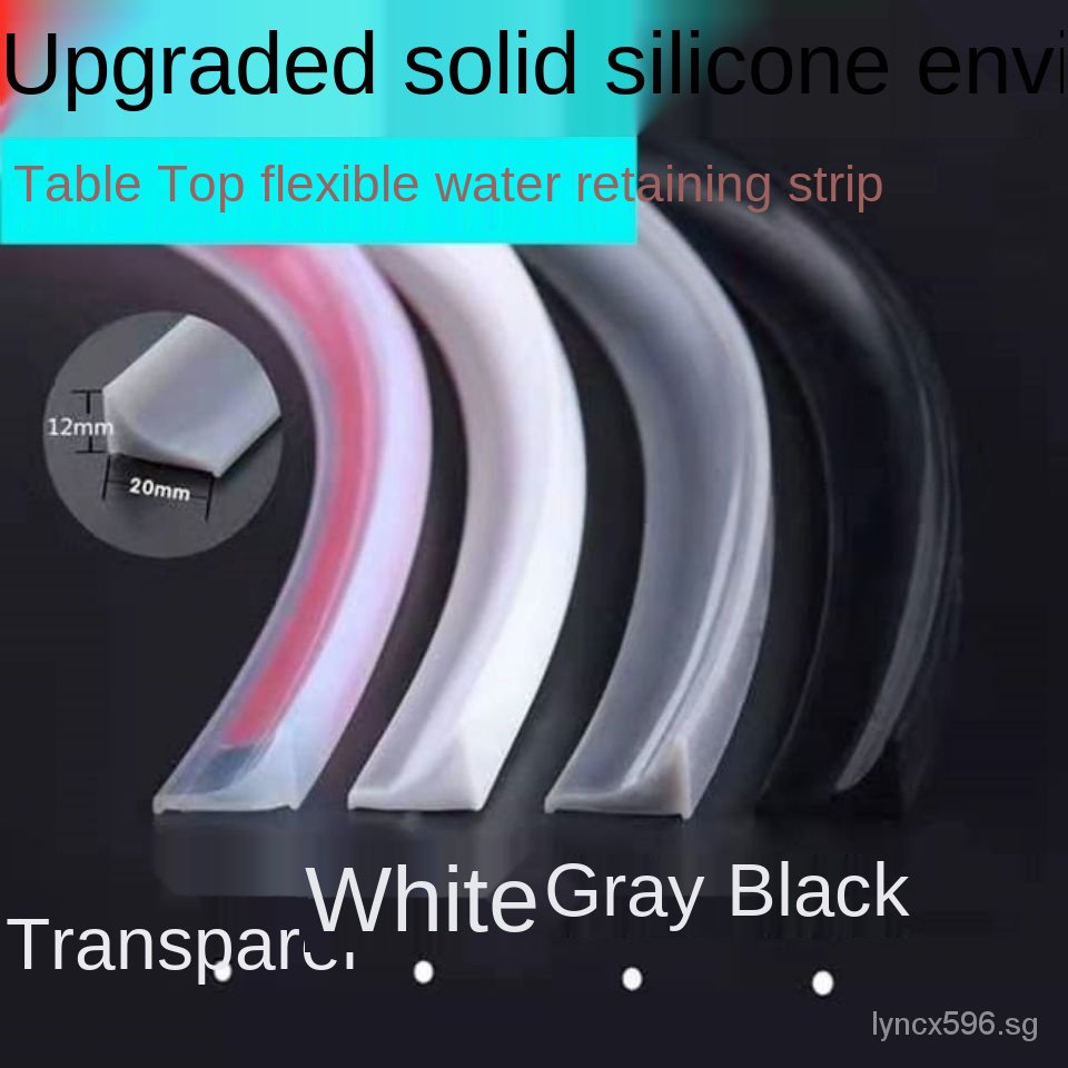 Silicone Bathroom Water Stopper】Kitchen Table Top Water Blocking Strip ...