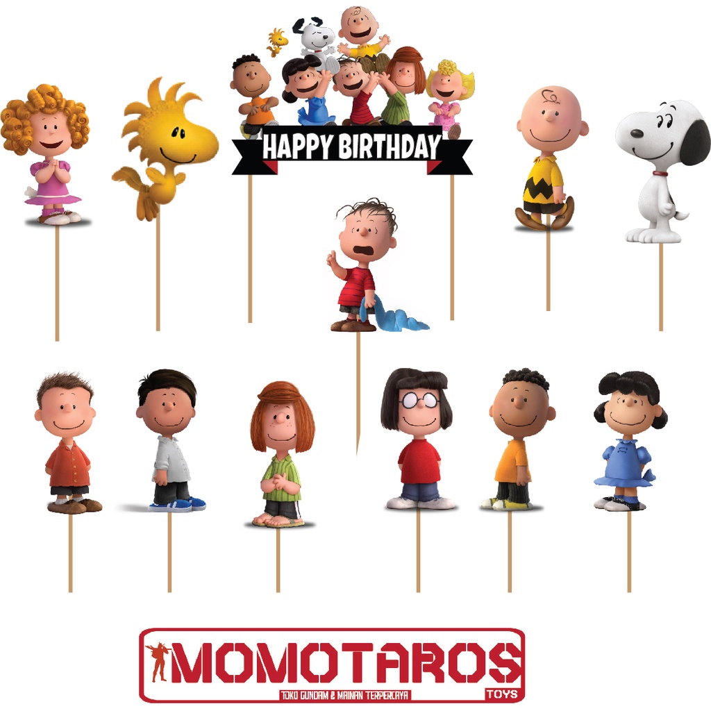 Snoopy and peanut cake Topper set | Shopee Singapore