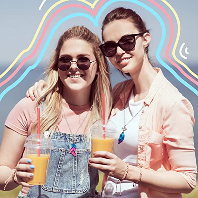 san* 2pcs/4 pcs BFF Necklaces Bracelets, Half Heart Pendant Best ...