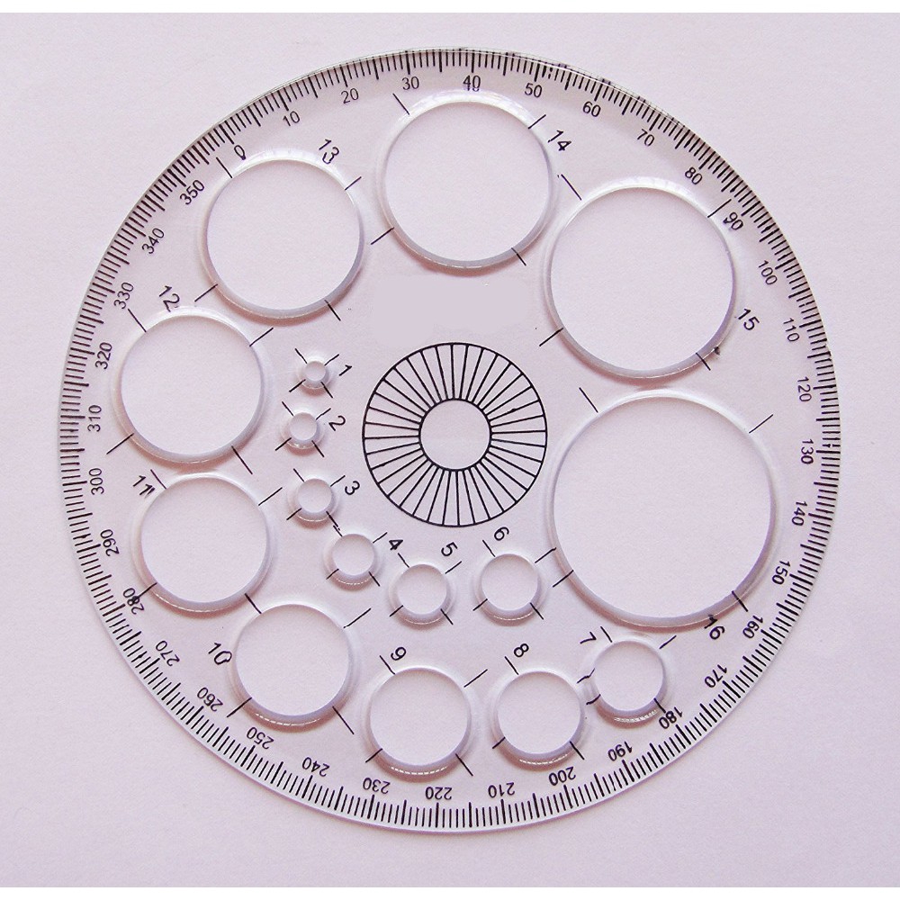 360 Degree Protractor All Round Ruler Template Circle School Drafting ...